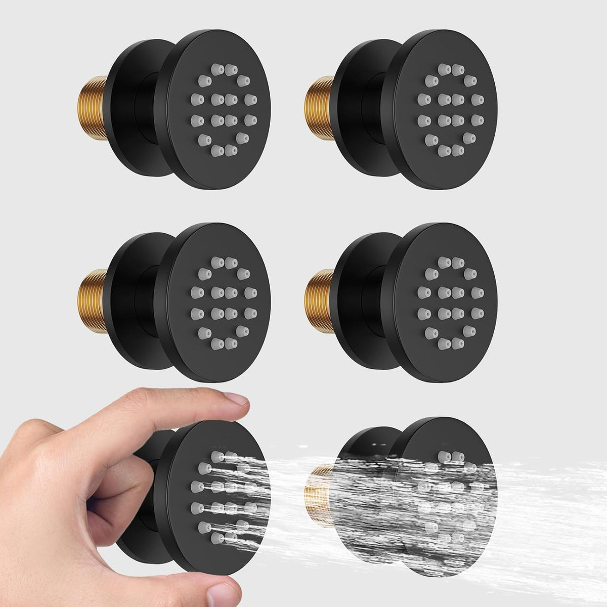 Bostingner Adjustable Flow Shower Body Spray Jets 2 Inch Round