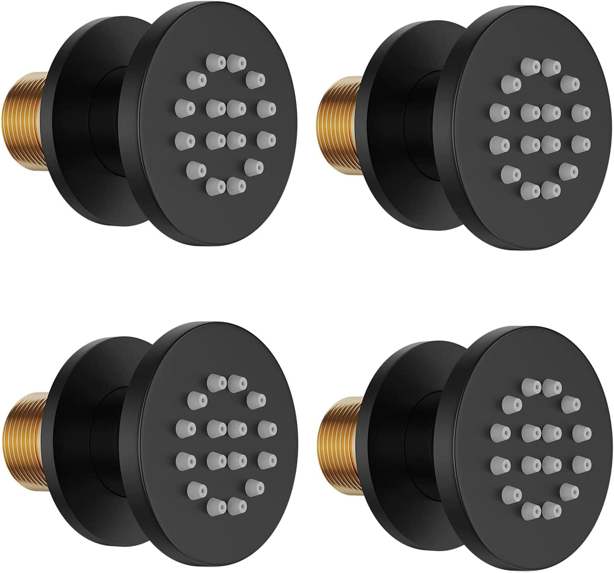 Bostingner Round Shower Body Spray Jets Wall Mount Matte Black